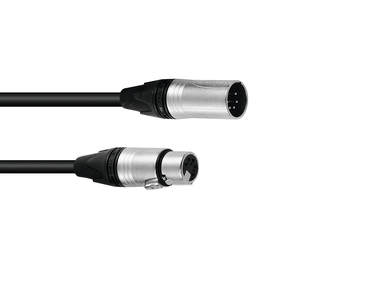 PSSO DMX cable XLR 5pin 3m bk Neutrik DMX kábel XLR, 5 tűs, fekete ...