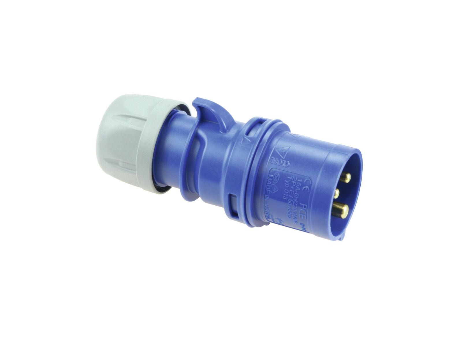 PC ELECTRIC CEE Plug 16A 3pin bu - CEE csatlakozó, 3 tűs, kék ...
